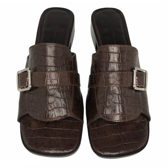 Valerie Stevens | Shoes | Valerie Stevens Reese Brown Croc Square Toe ...